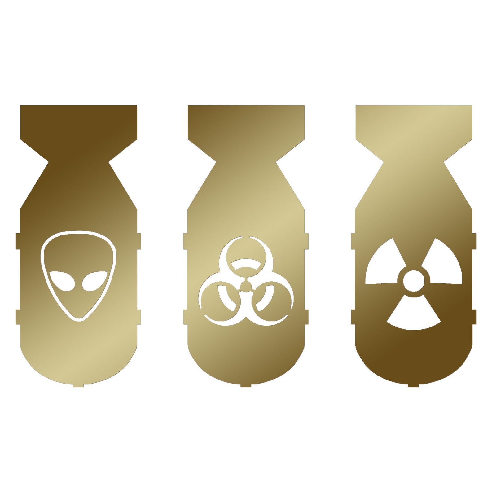 Set of 3 Bombs Alien Nuke Biohazard Symbol Vinyl Decal - Etsy