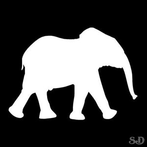 Elephant Walking - Vinyl Decal Sticker - 5.25" X 3.75" - 24 Colors ...