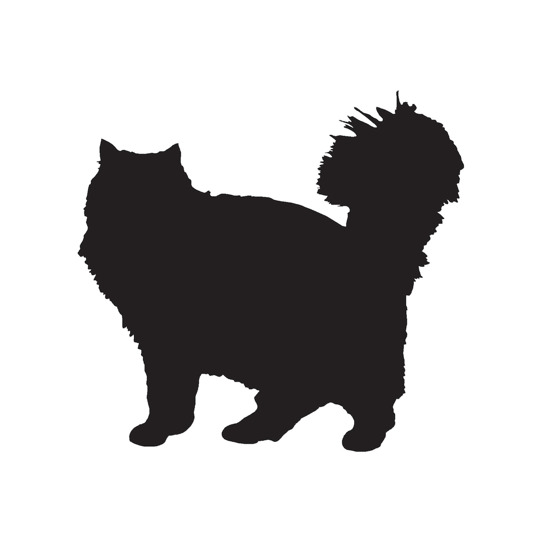 Fluffy Cat Kitten - Vinyl Decal Sticker - 3 Sizes - 9 Solid Colors ...