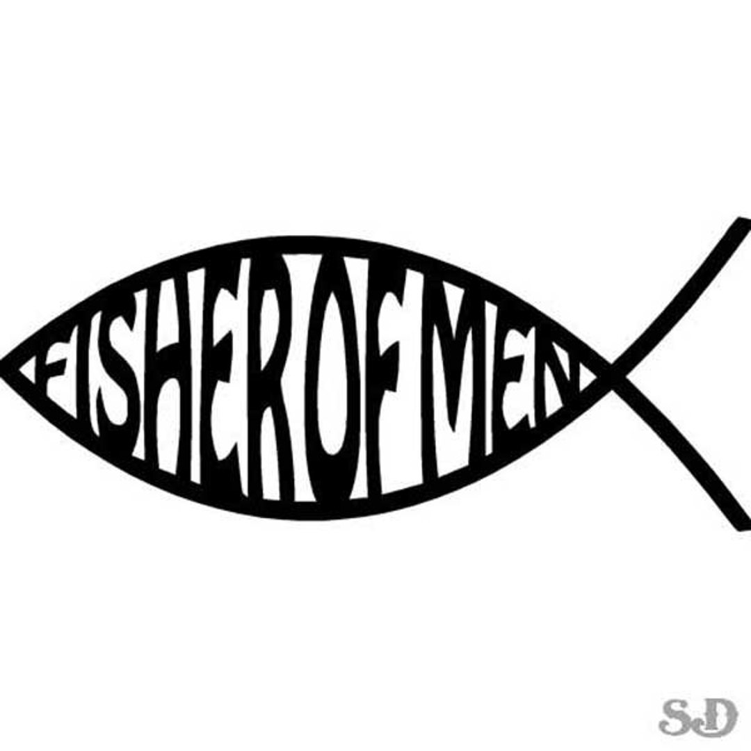 Fisher of Men Jesus Fish - Vinyl Decal Sticker - 6" X 2.5" - 24 Colors ...