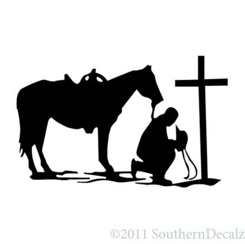 Vaquero caballo oración Cruz vinilo Decal Sticker 6 | Etsy