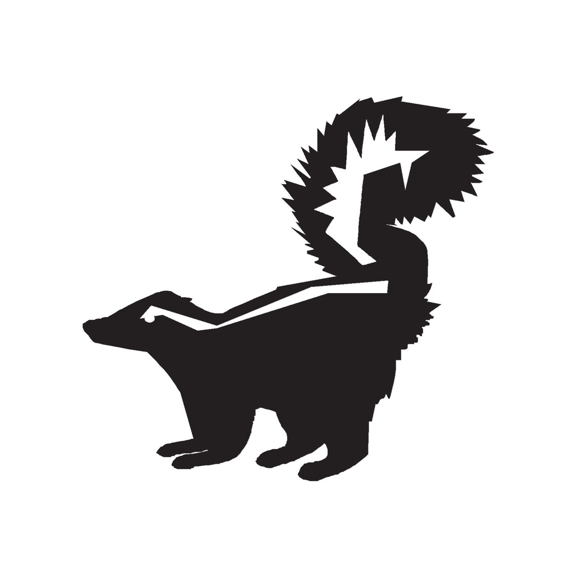 Skunk Drawing Polecat - Vinyl Decal Sticker - 3 Sizes - 9 Solid Colors ...