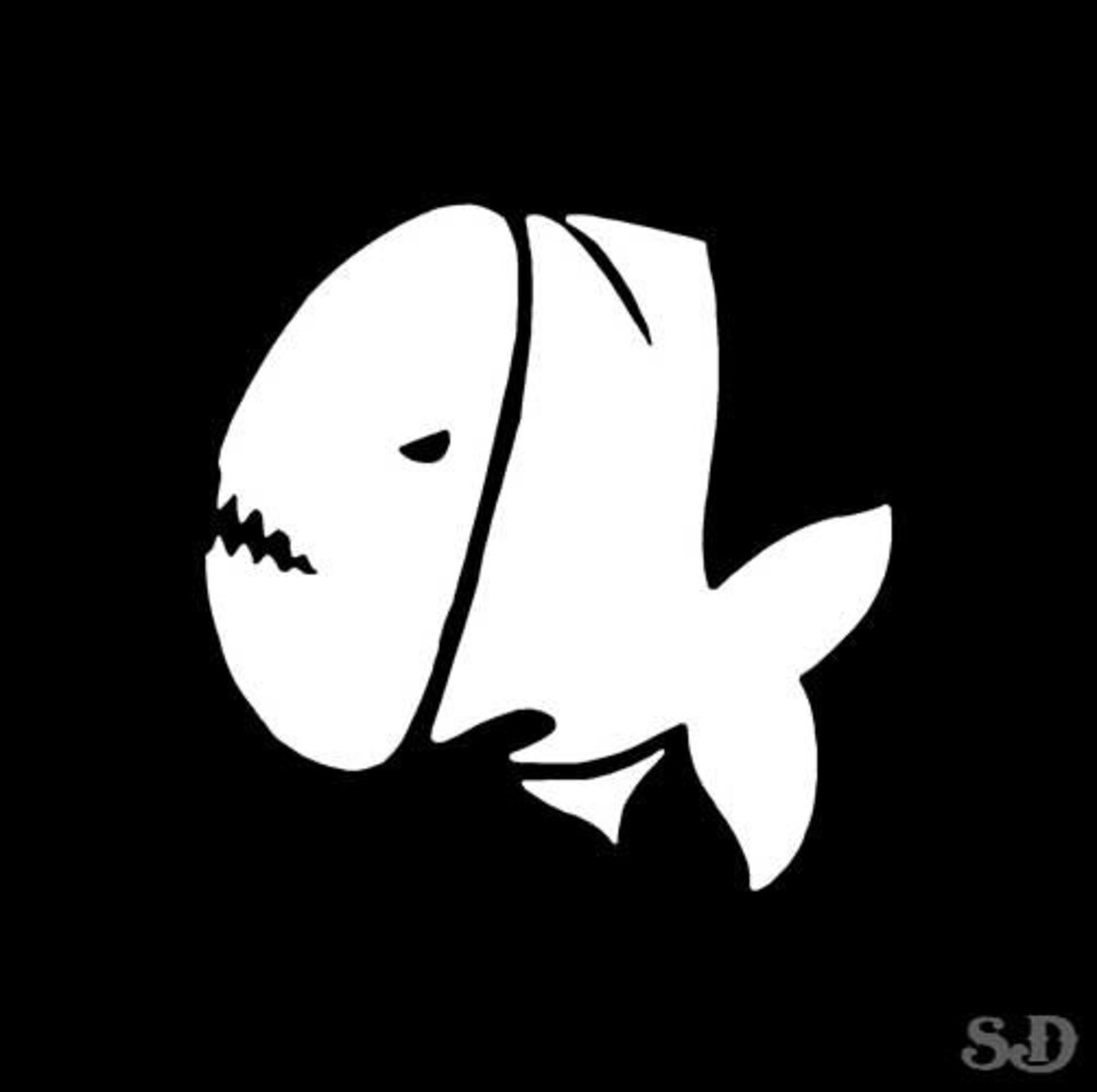 Evil Fish Art Vinyl Decal Sticker 3.75 X 3.75 - Etsy