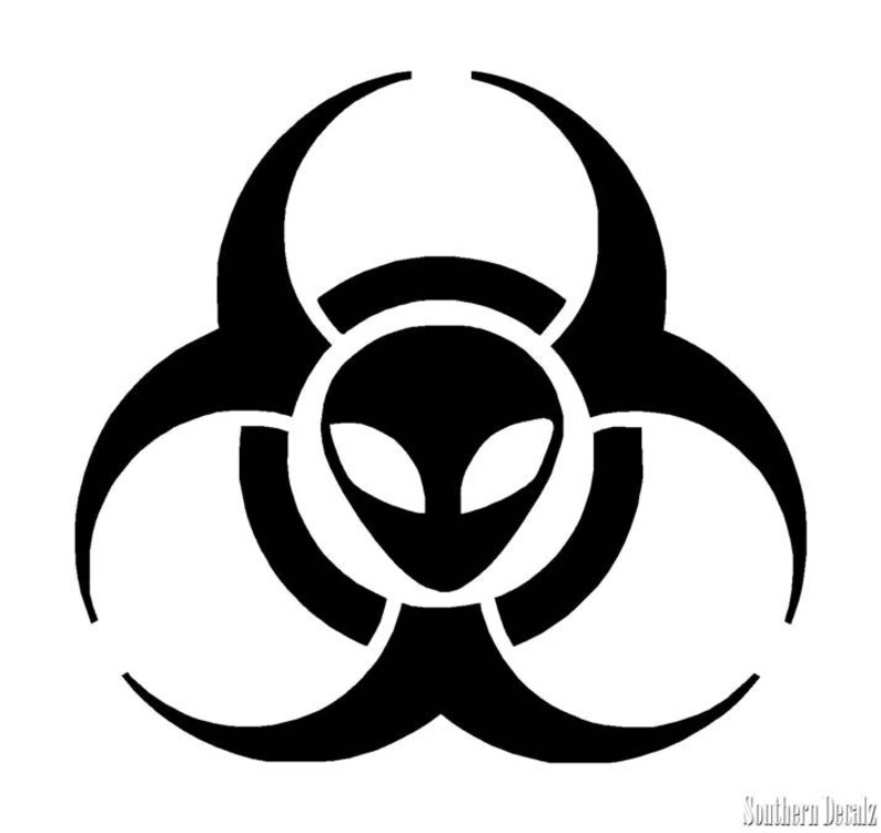 Alien Biohazard Vinyl Decal Sticker 4 long x | Etsy