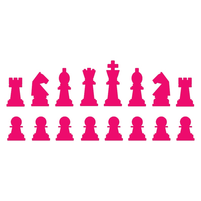 Set of 16 Chess Pieces Vinyl Decal Sticker 3 Sizes 9 | Etsy