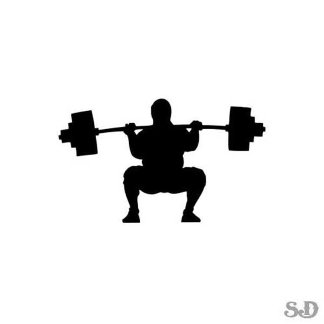 Weight Lifting Powerlift - Vinyl Decal Sticker - 6.25" Long X 3.75 ...