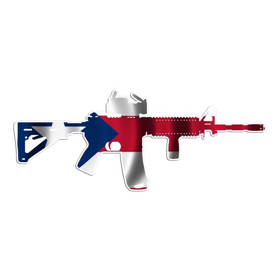 AR 15 Rifle Gun Firearm With Scope Puerto Rico Flag Vinyl | Etsy