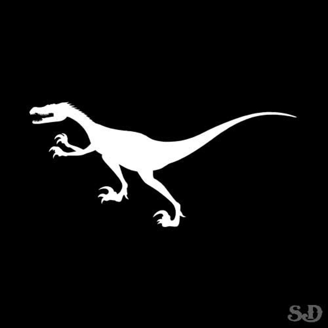 Raptor Dinosaur Velociraptor - Vinyl Decal Sticker - 8" Long X 3.75 ...