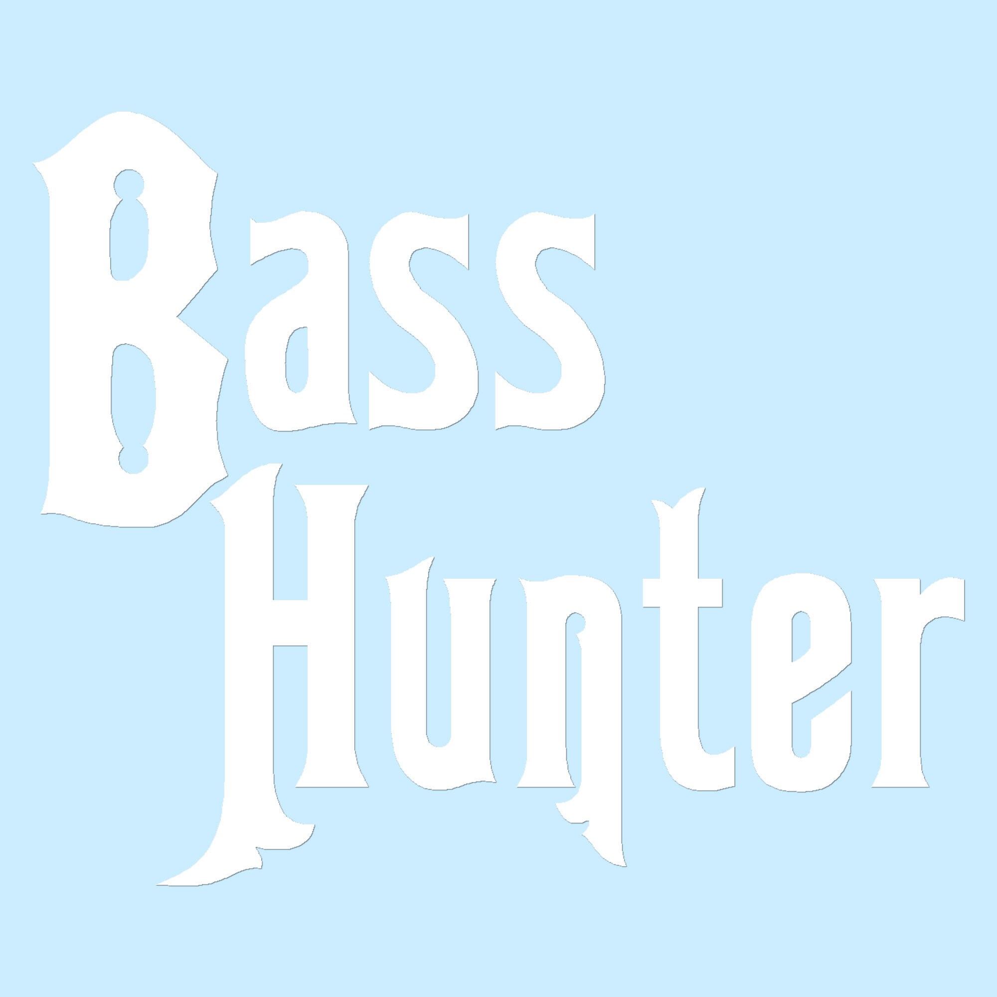 Bass Hunter Fishing - Vinyl Decal Sticker - 3 Sizes - 9 Solid Colors ...