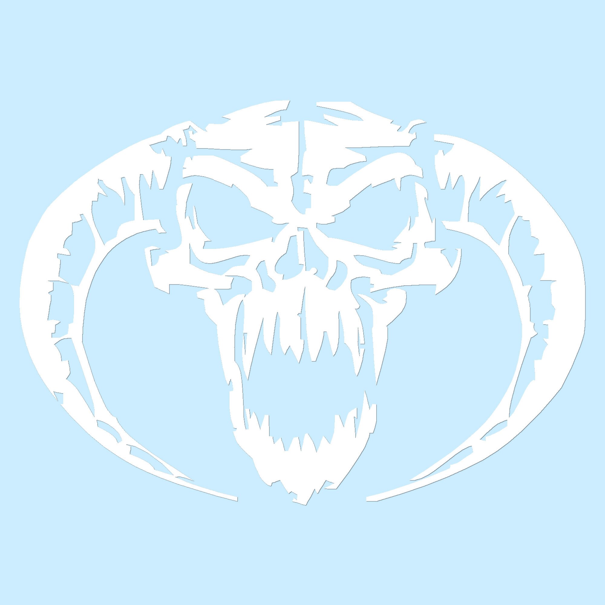 Demon Skull Horns Vinyl Decal Sticker 3 Sizes 9 Solid | Etsy