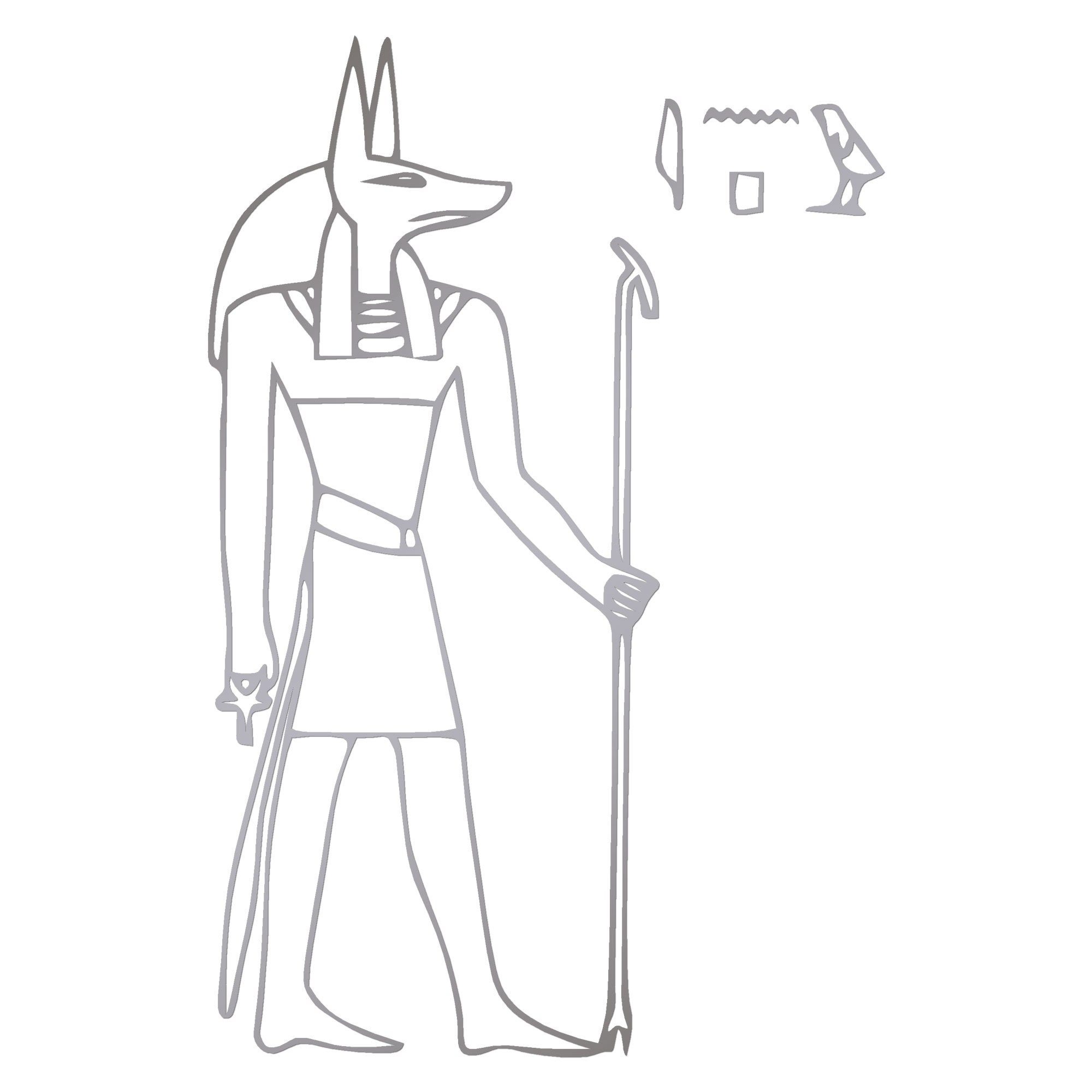 Anubis Egyptian Deity - Vinyl Decal Sticker - 2 Sizes - 9 Solid Colors ...