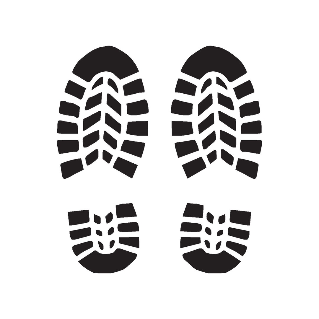 Boot Prints - Vinyl Decal Sticker - 3 Sizes - 9 Solid Colors - Ebn120 ...