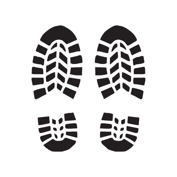 Boot Prints Vinyl Decal Sticker 3 Sizes 9 Solid Colors | Etsy