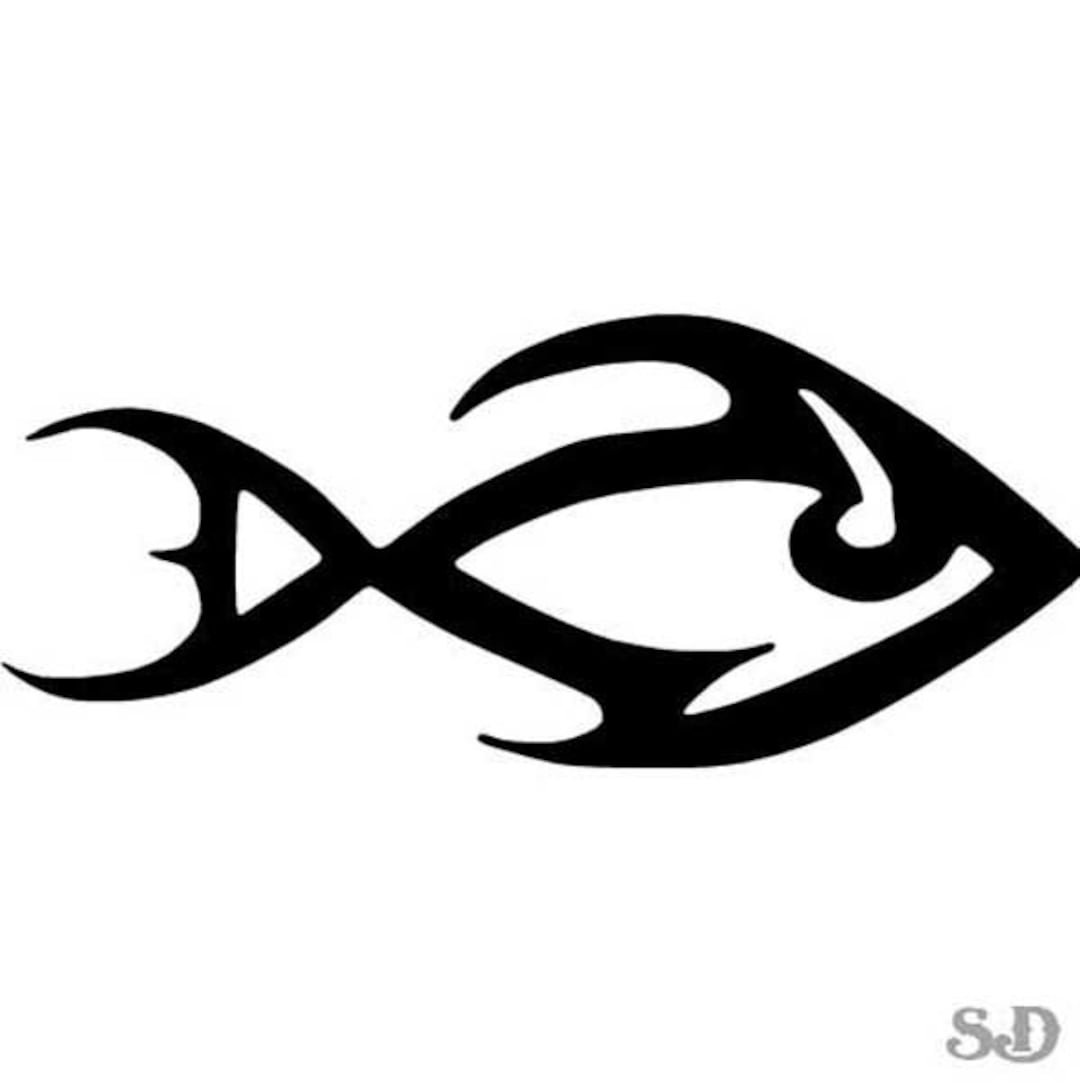 Tribal Fish Art Design - Vinyl Decal Sticker - 6" X 2.5" - 24 Colors ...