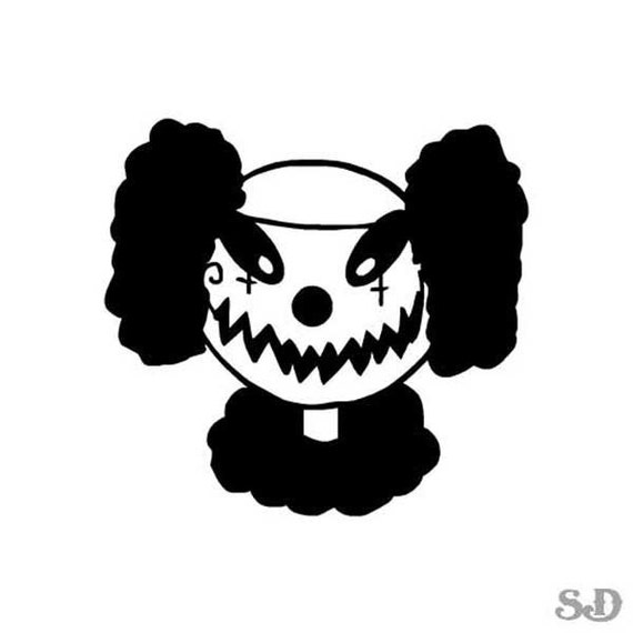 Evil Clown Scary Vinyl Decal Sticker 4 x 3.75 | Etsy