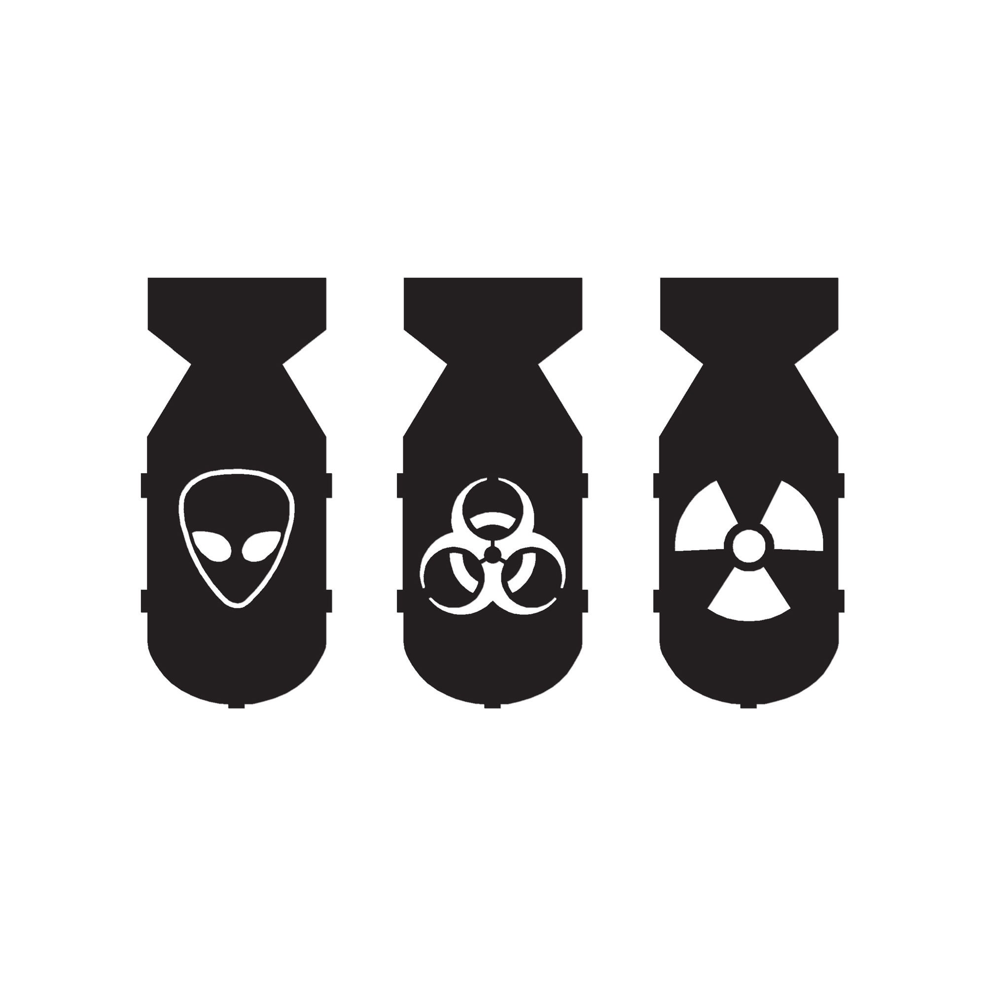 Set of 3 Bombs Alien Nuke Biohazard Symbol Vinyl Decal | Etsy
