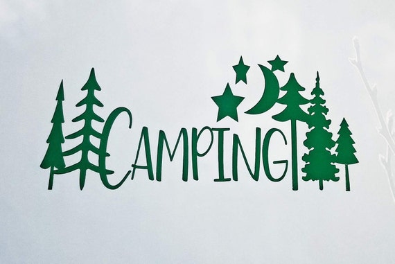 CAMPING Vinyl Decal Car Window Decal Laptop Sticker Wine | Etsy