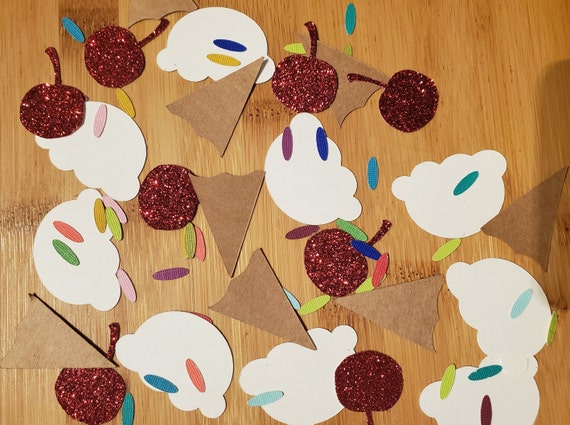 Ice Cream Cone Birthday Party Cherry Confetti Glitter | Etsy