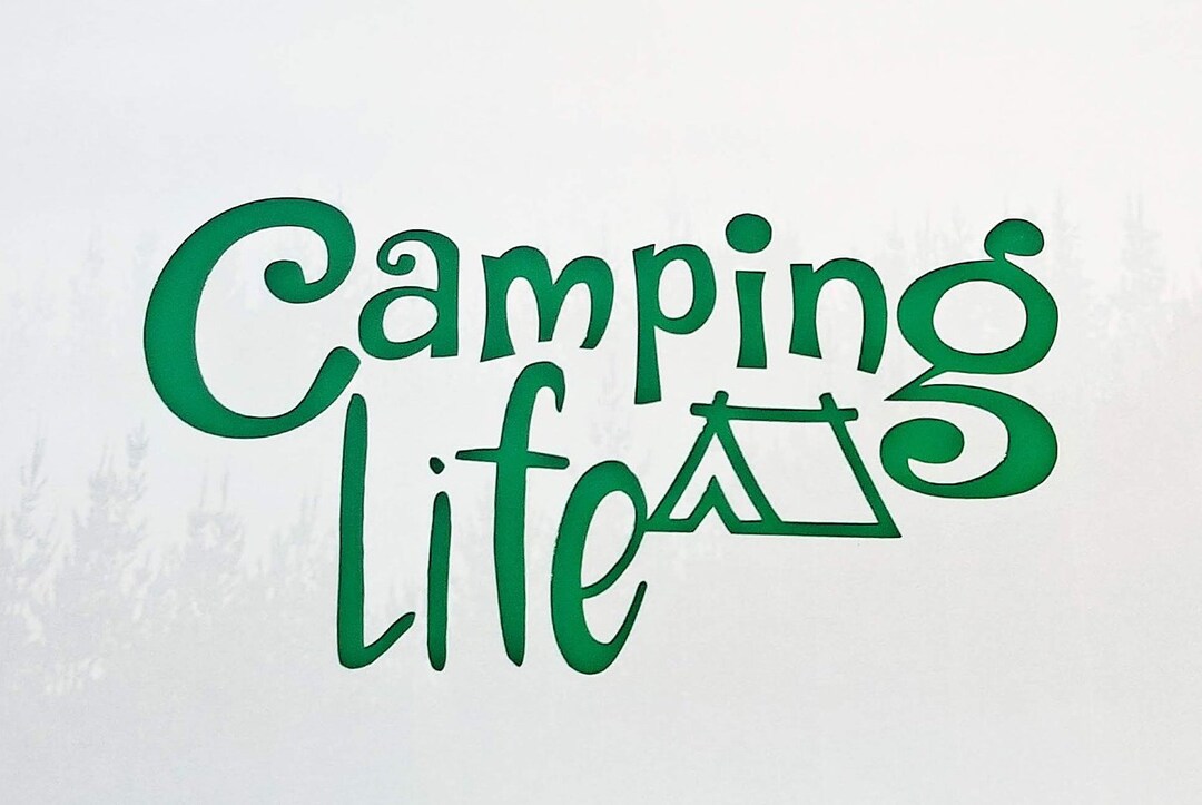 CAMPING Life Vinyl Decal - Car Window Decal, Laptop Sticker, Wine Glass ...