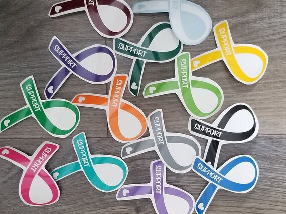 Support Cancer Ribbon Vinyl Decal Car Window Decal Laptop | Etsy