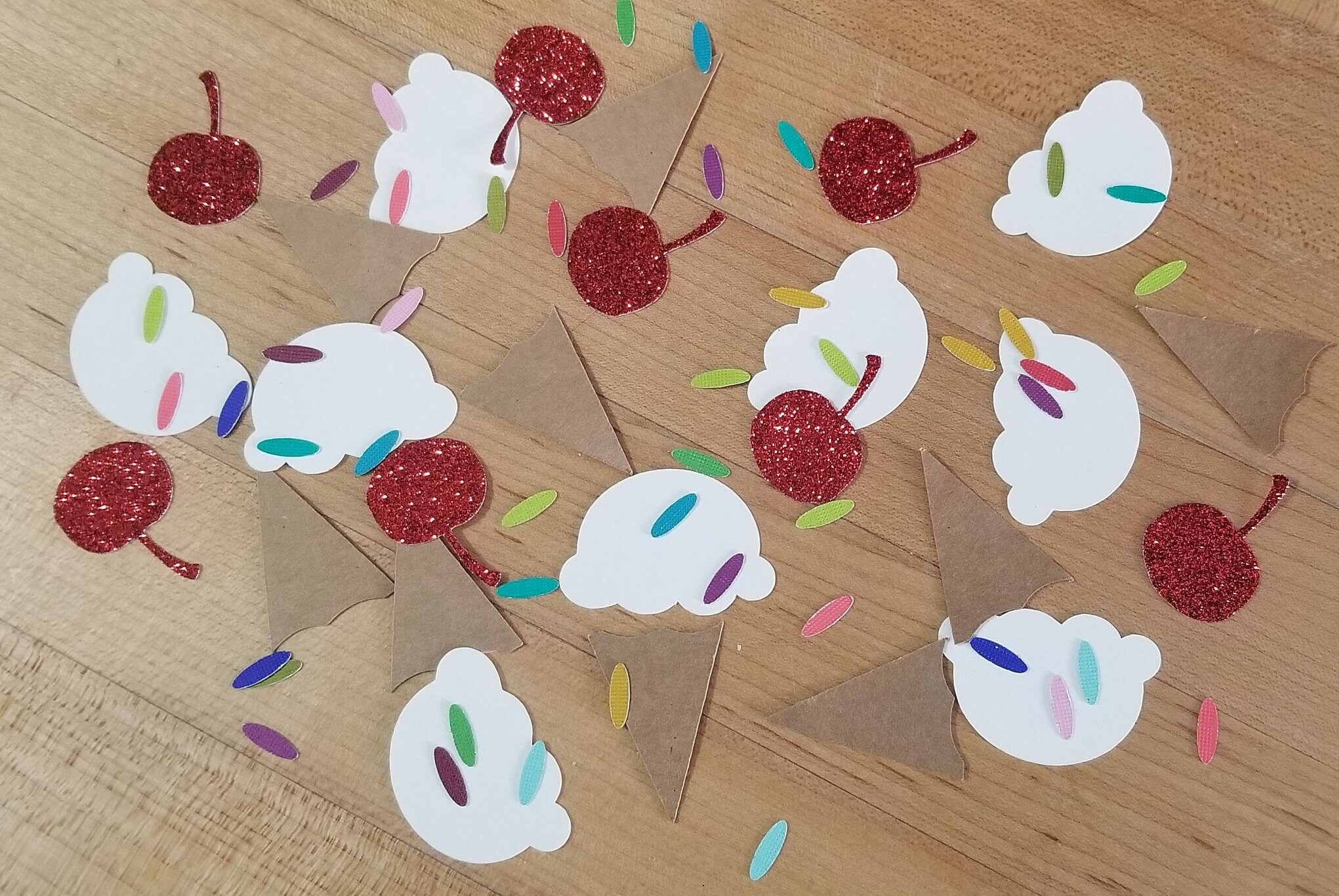 Ice Cream Cone Birthday Party Cherry Confetti Glitter - Etsy