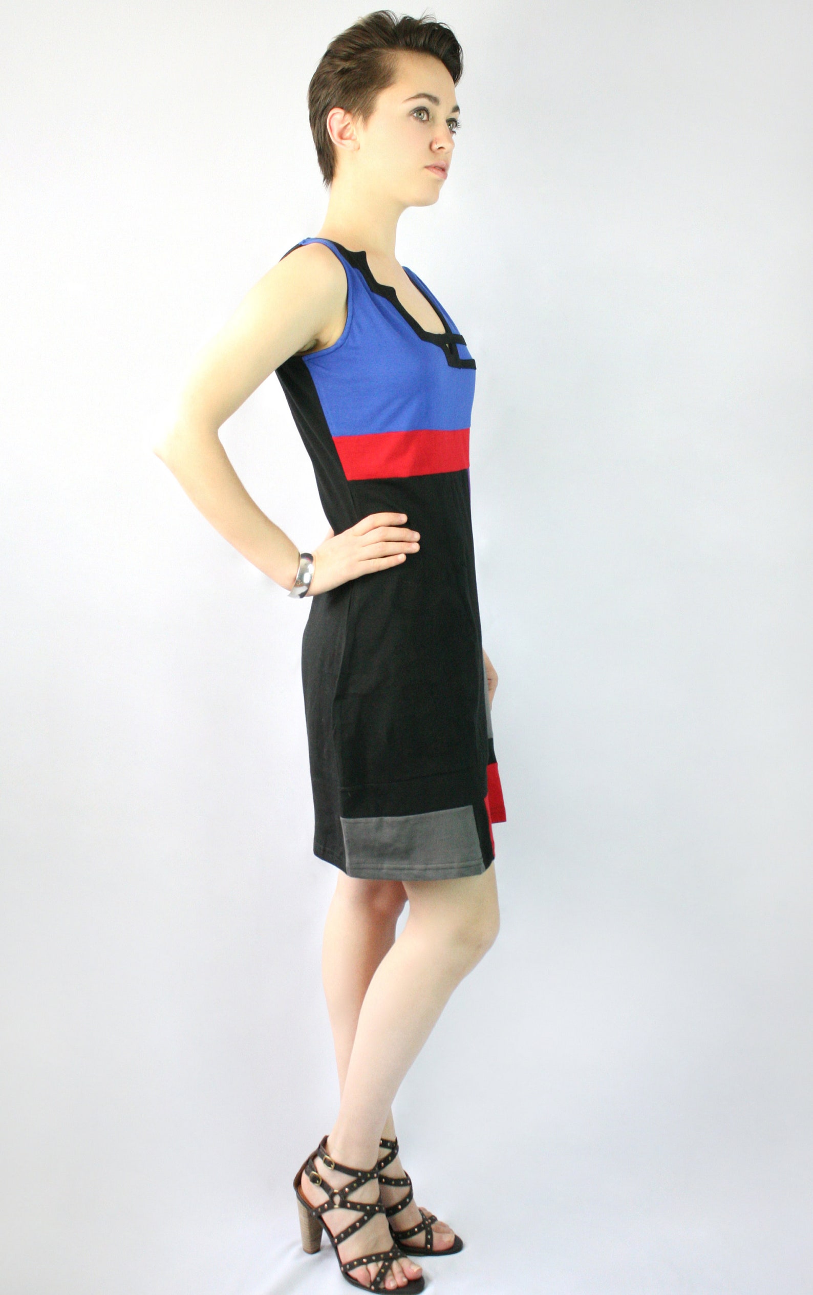 Mondrian Cotton Dress Patchwork of Colors - Etsy