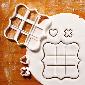 Tic Tac Toe Sweetheart Cookie Cutter With Cross and Heart Perfect for ...