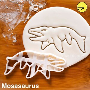 Mosasaurus Cookie Cutter | Bakerlogy Biscuit Cutters Birthday Dinosaur ...