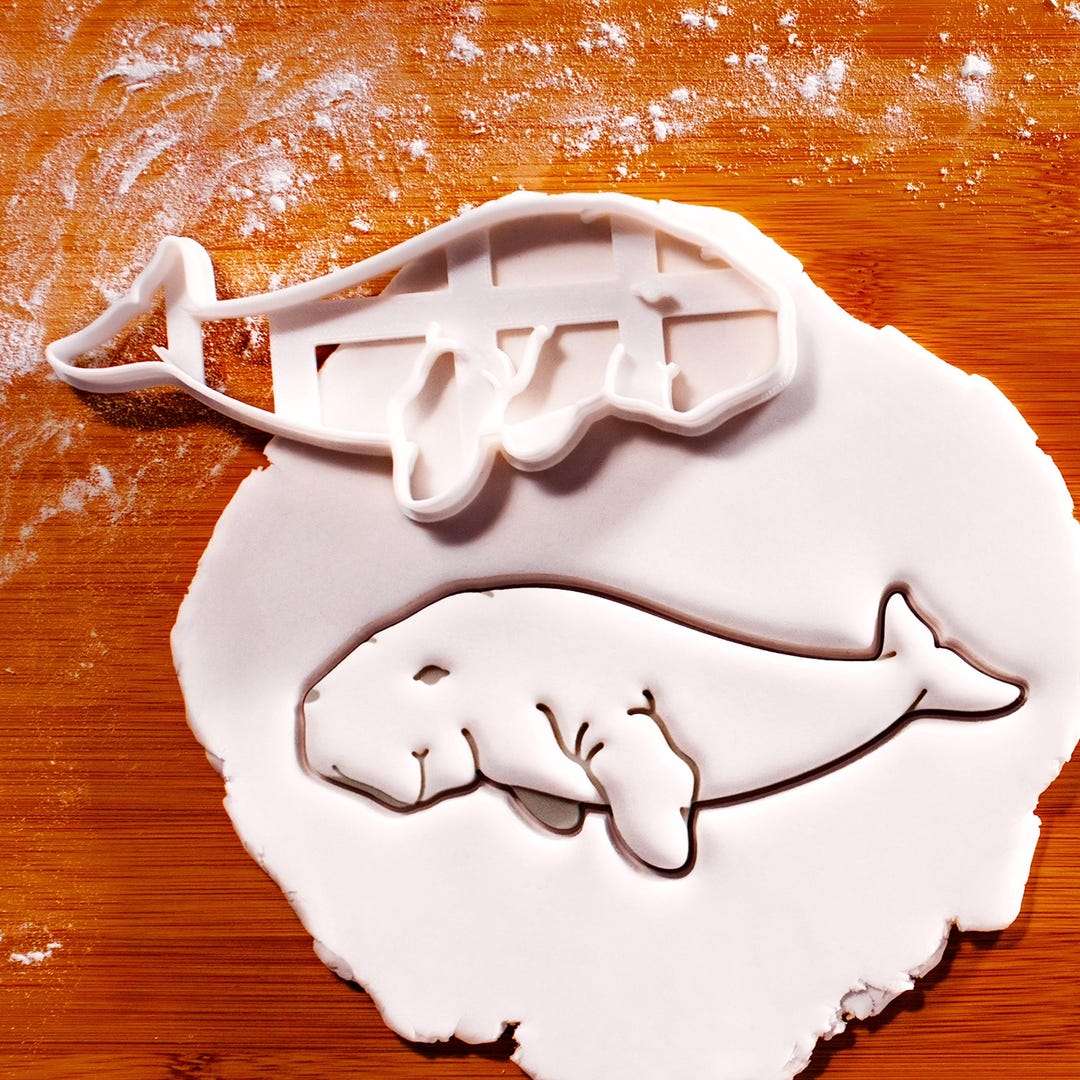 Swimming Dugong Cookie Cutter - Marine Mammal Baking Tool for Ocean ...
