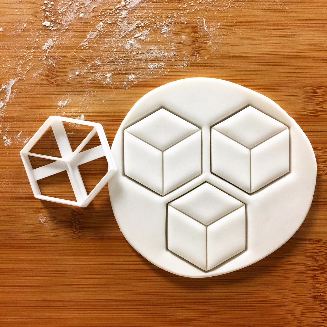 Hexagon Cuboid Cookie Cutter | Geometry Biscuit Design Geometric Shape ...