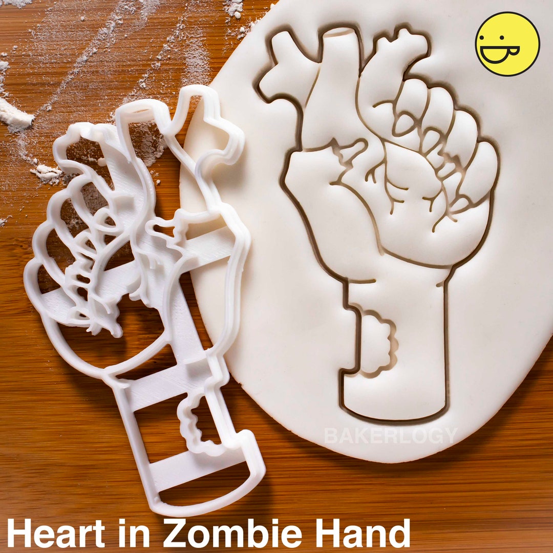 Heart in Zombie Hand Cookie Cutter Bakerlogy Biscuit Cutters Halloween ...