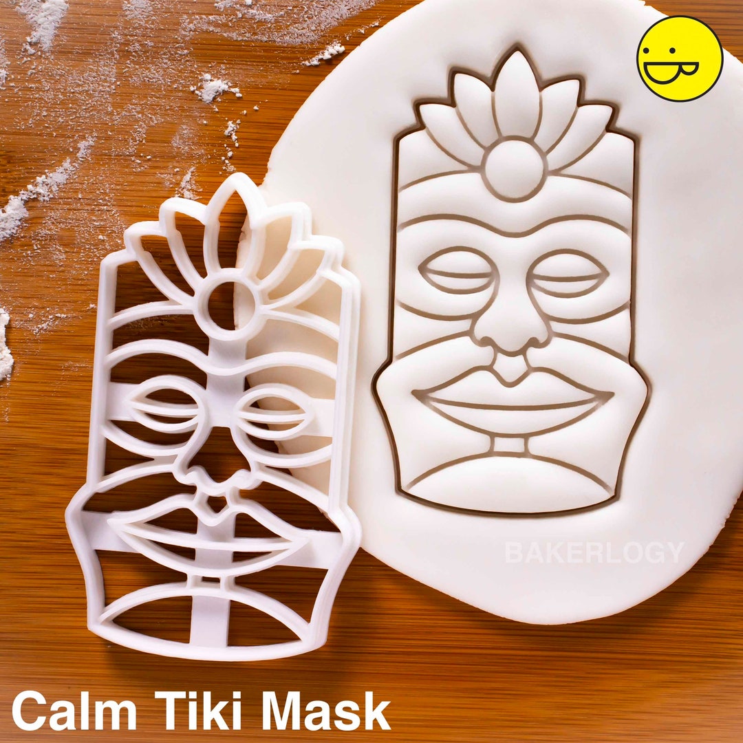 Calm Tiki Mask Cookie Cutter Bakerlogy Biscuit Cutters Mythical ...