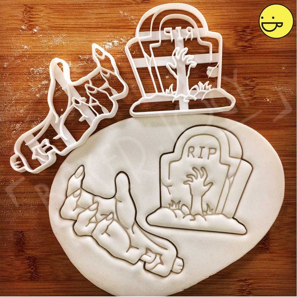 RIP Tombstone Cookie Cutter Zombie Hand Biscuit Cutters - Etsy UK