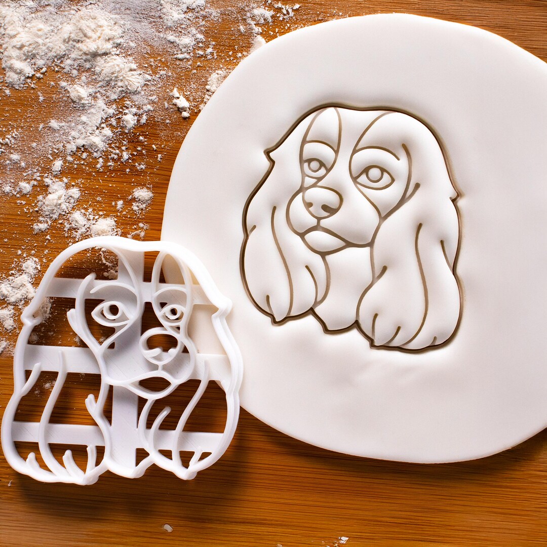 Cavalier King Charles Spaniel Cookie Cutter (face): Dog Treat Baking ...