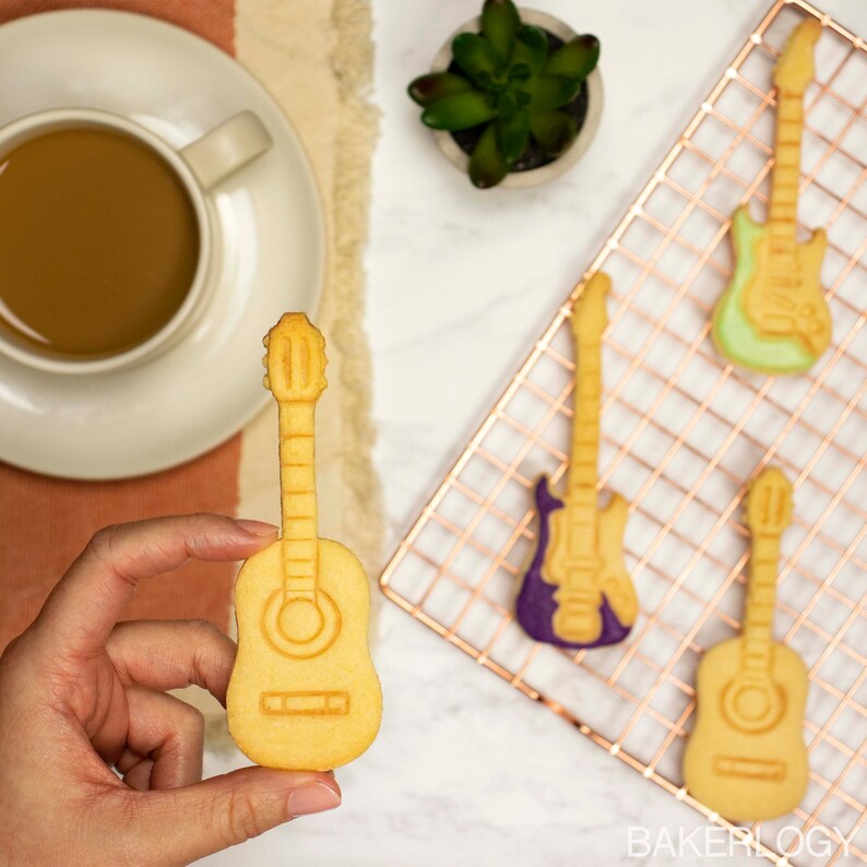 Electric Guitar cookie cutter Bake musical stringed | Etsy
