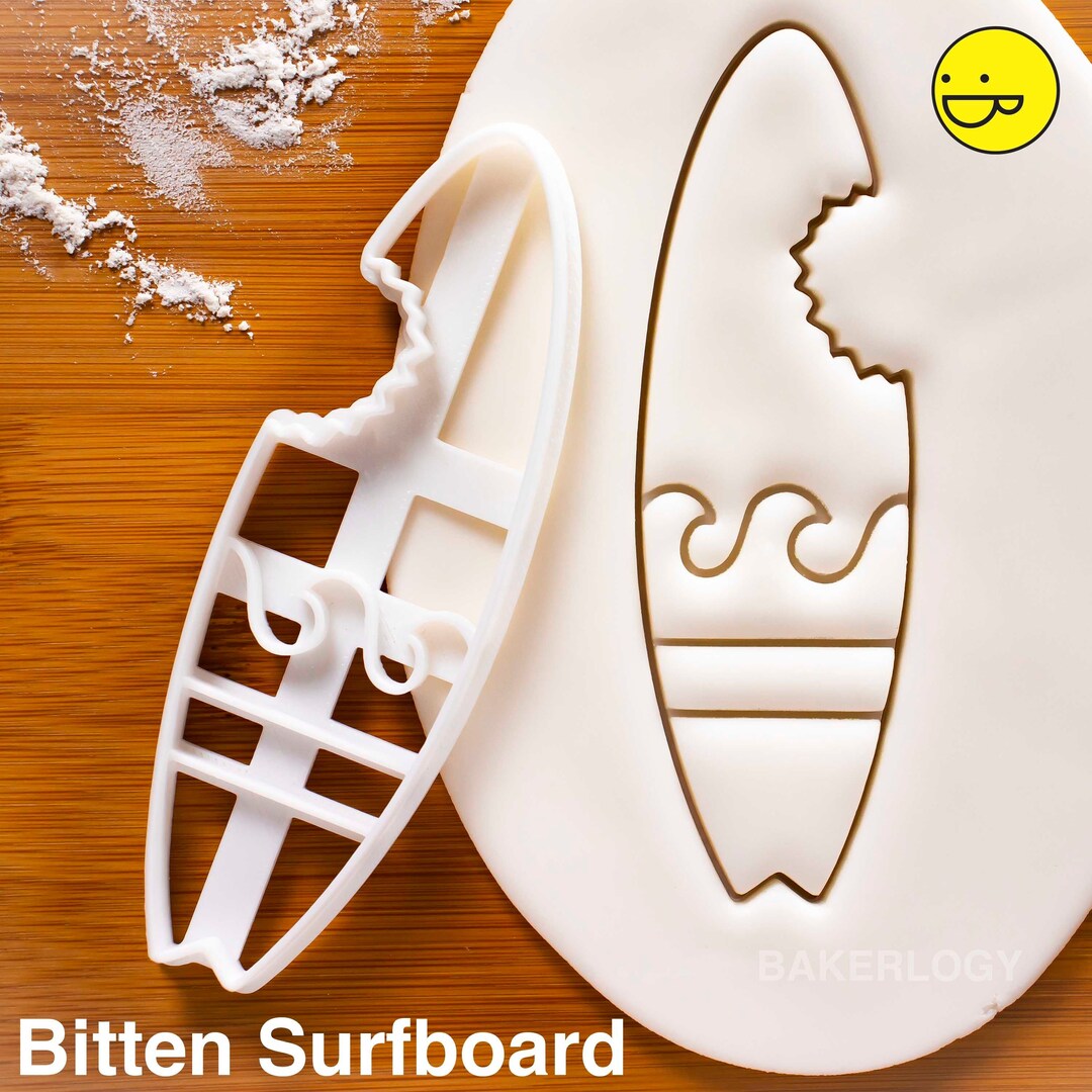 Bitten Surfboard Cookie Cutter Shark Attack Biscuit Cutter - Etsy
