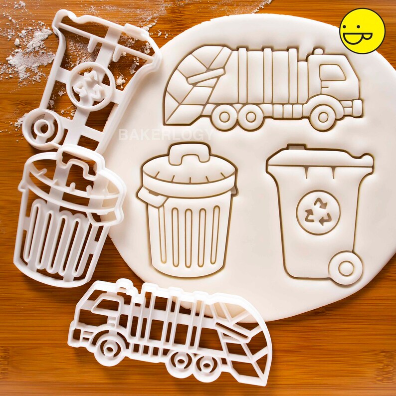 Recycling Wheelie Bin Cookie Cutter Garbage Truck Themed - Etsy UK