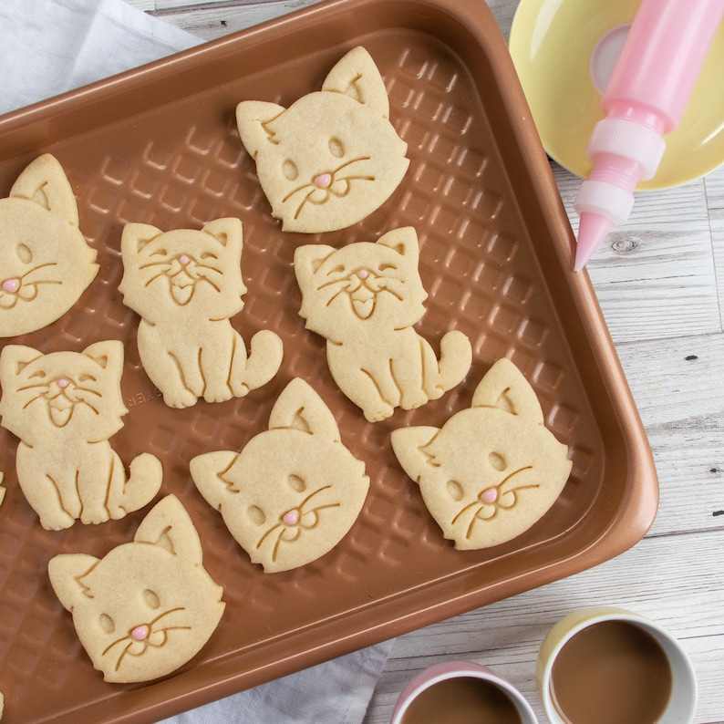 Cat Cookie Cutter Cute Happy Cat Theme Biscuit Cutters | Etsy