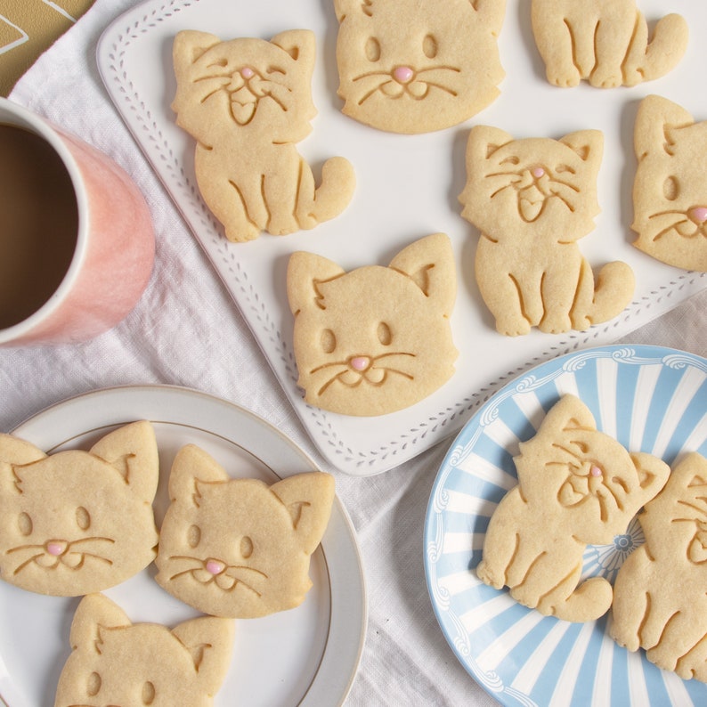 Cat Cookie Cutter Cute Happy Cat Theme Biscuit Cutters | Etsy