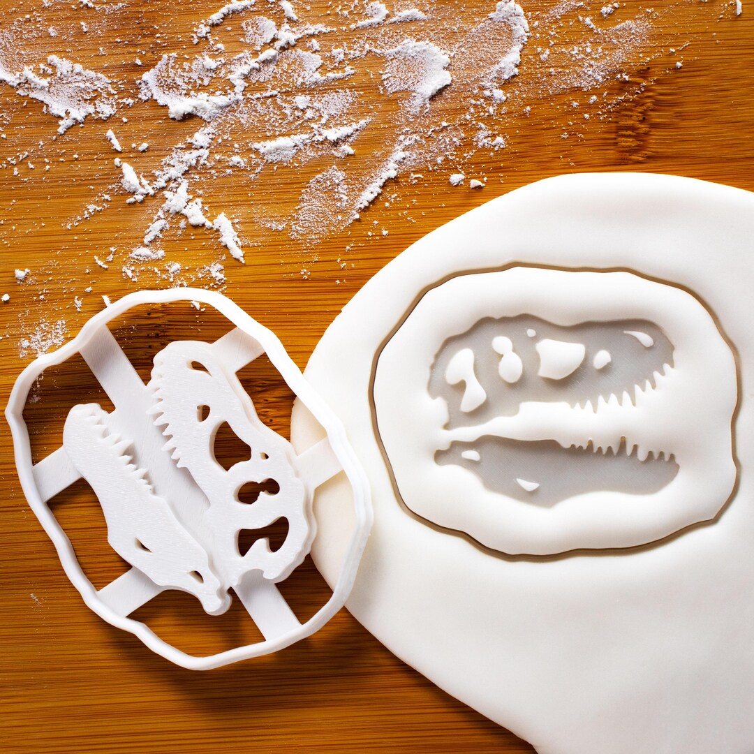 T-rex Skull Fossil Cookie Cutter - Tyrannosaurus Rex Head Biscuit ...