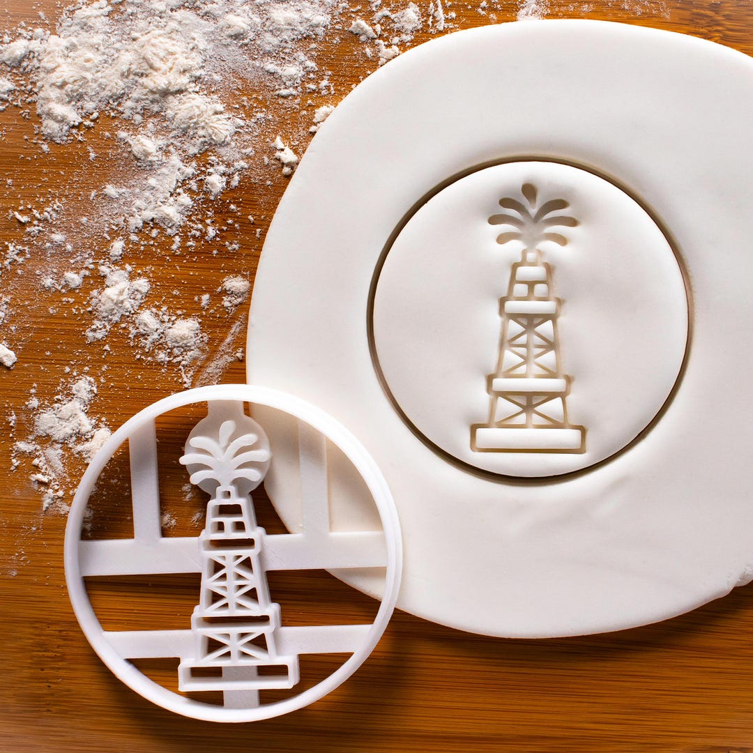 Oil Derrick Cookie Cutter | Bakerlogy Biscuit Cutters Offshore Gas Rigs ...