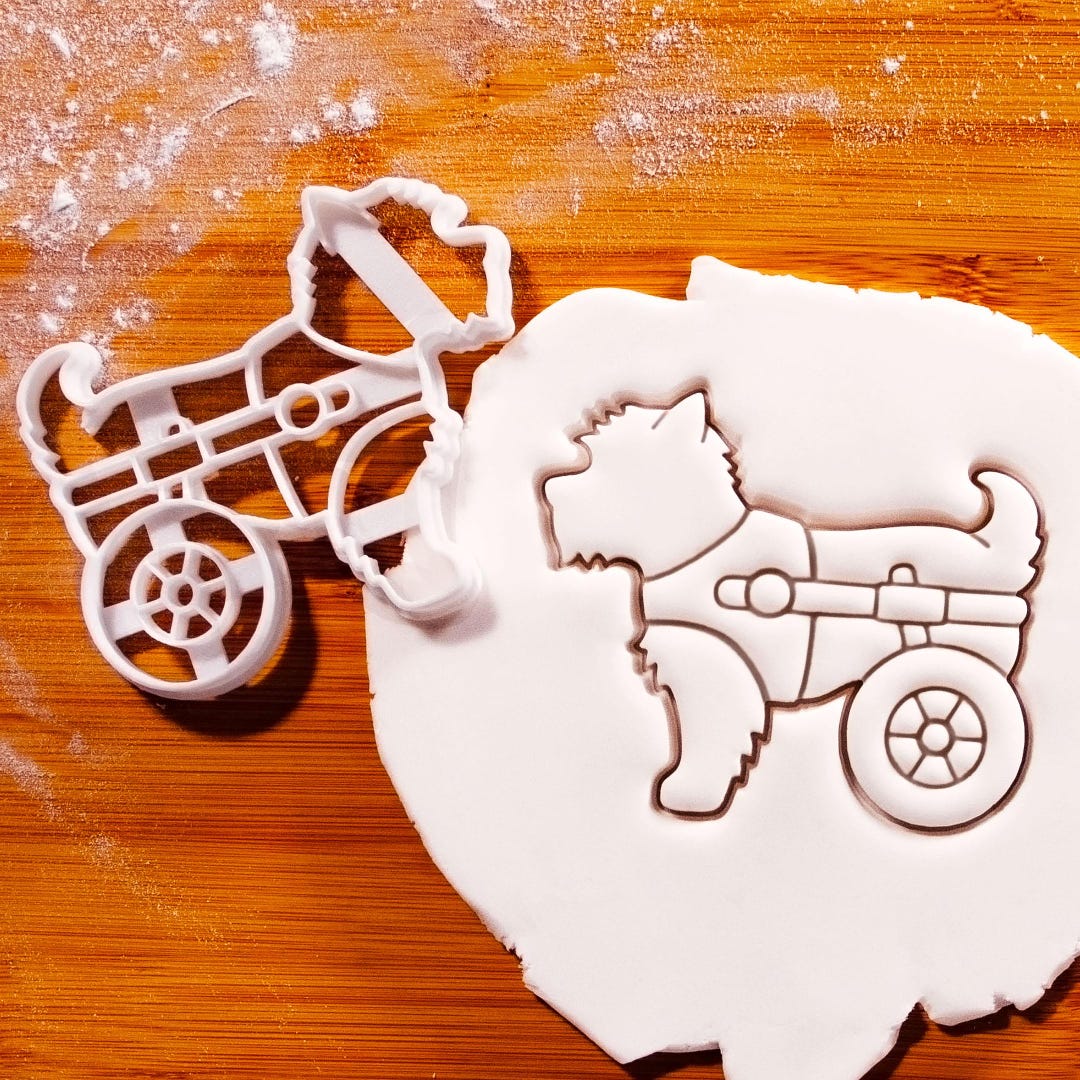 Small Dog on a Wheelchair Cookie Cutter – Heartwarming Design for ...