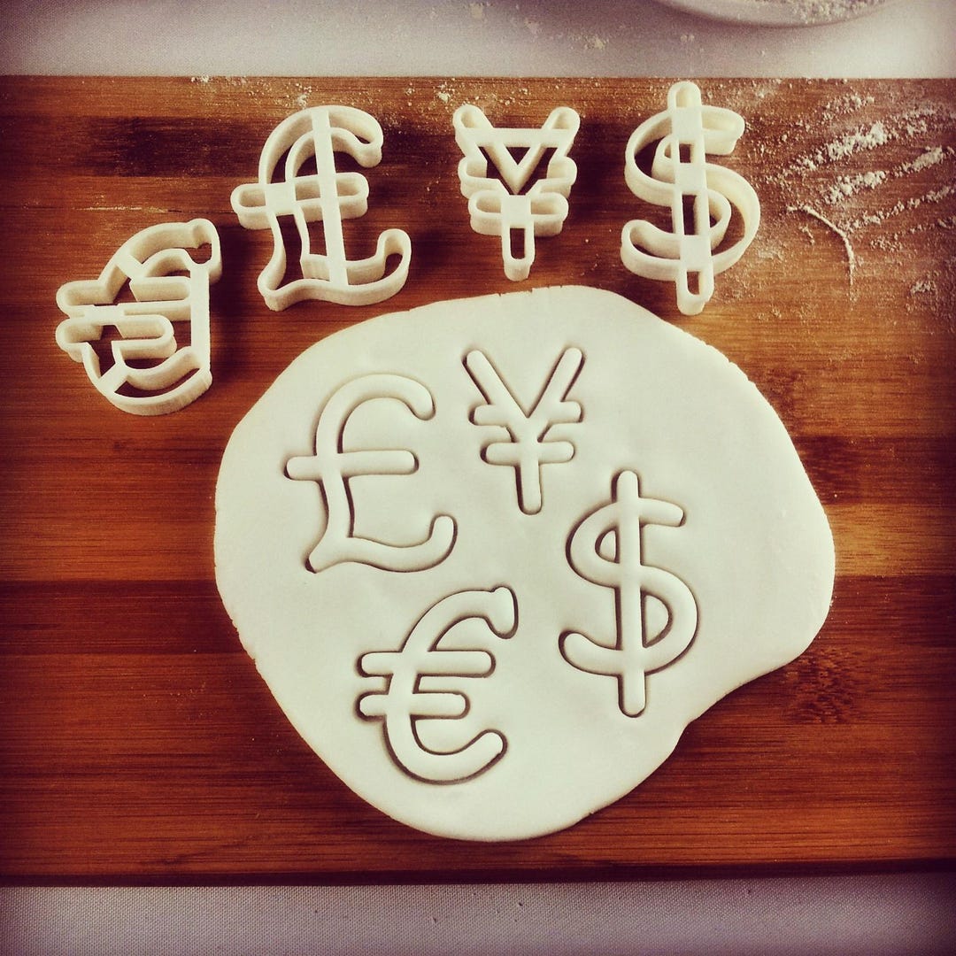 Money Currency Cookie Cutter Set (4pcs) – Dollar, Euro, Pound & Yen ...