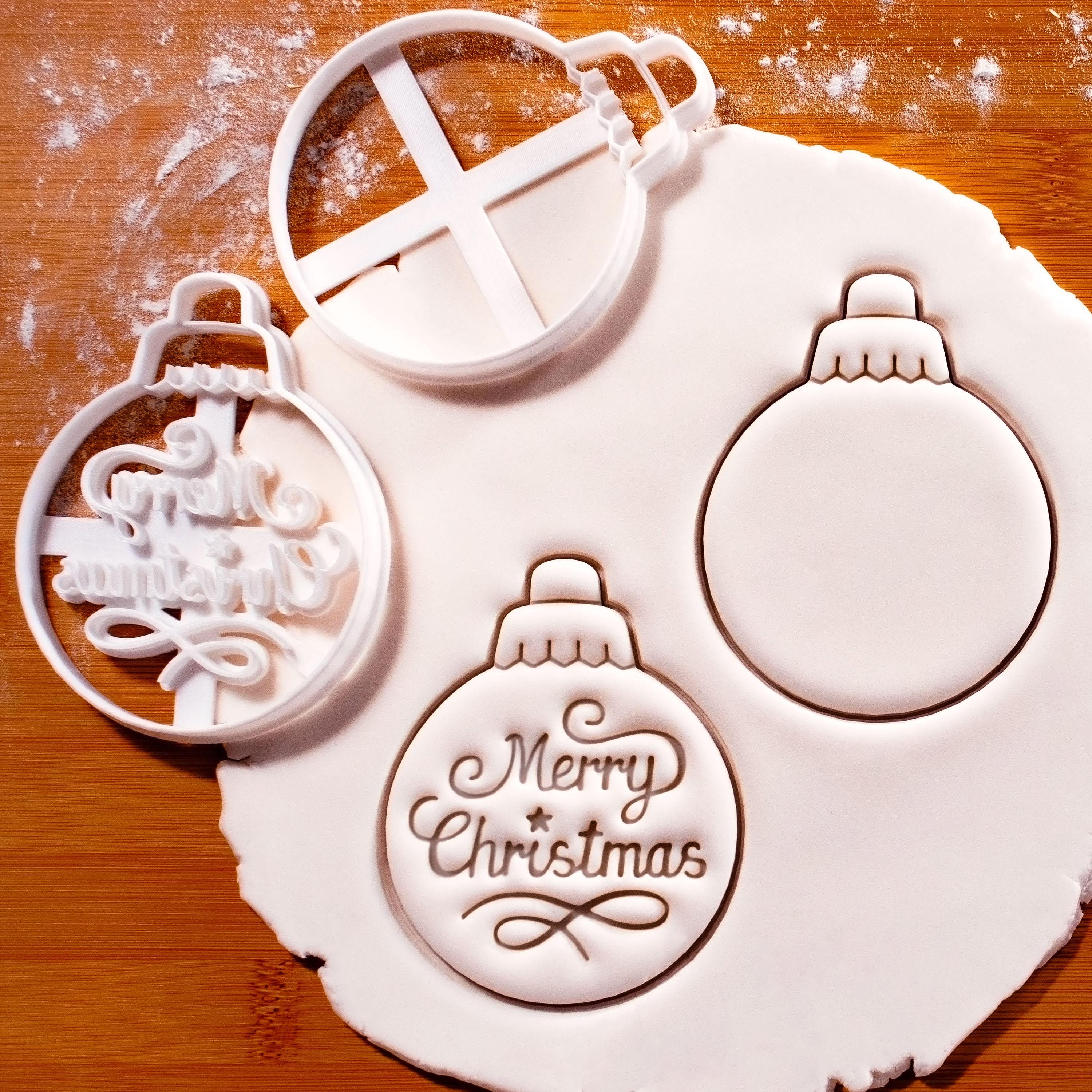 Merry Christmas Bauble Cookie Cutter: Festive Holiday Baking - Etsy