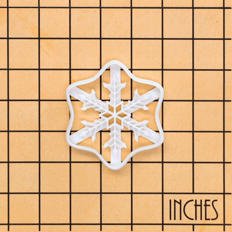 Snowflake Cookie Cutter (style 3) – Winter Ice Crystal Fondant Cutter ...