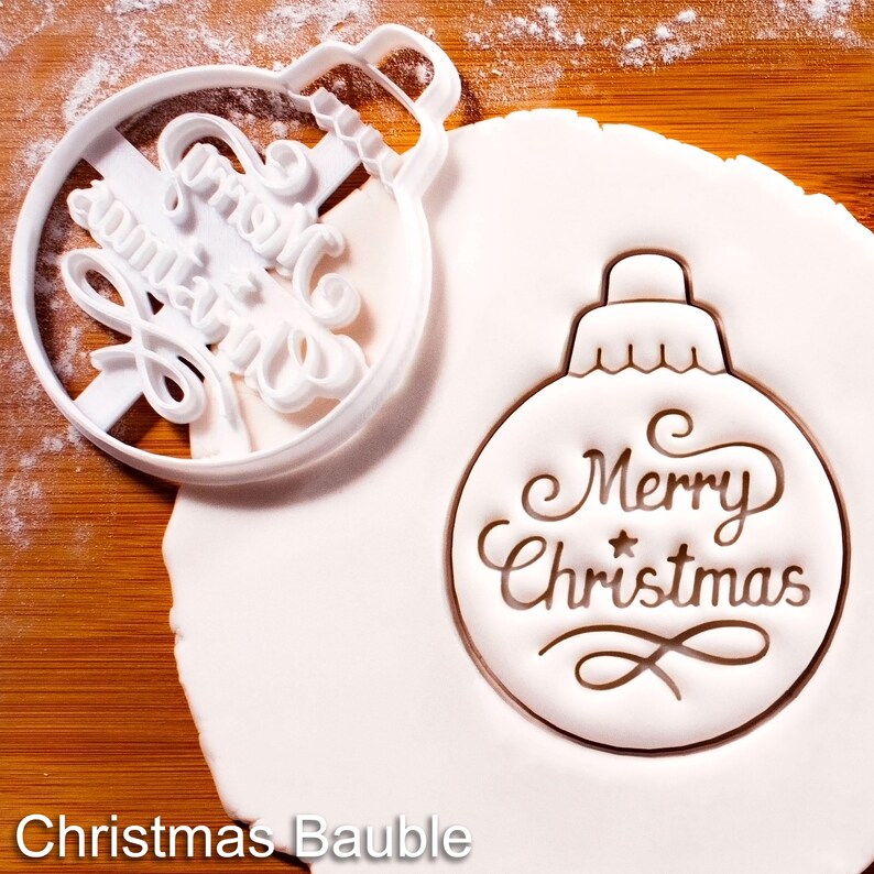 Merry Christmas Bauble Cookie Cutter: Festive Holiday Baking - Etsy