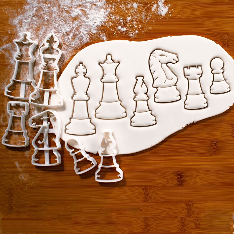 Set of 6 Chess Pieces Cookie Cutters King Queen Rook - Etsy