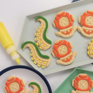 Tentacle Cookie Cutter Nautical Retro Steampunk Cookies Diver Divers ...