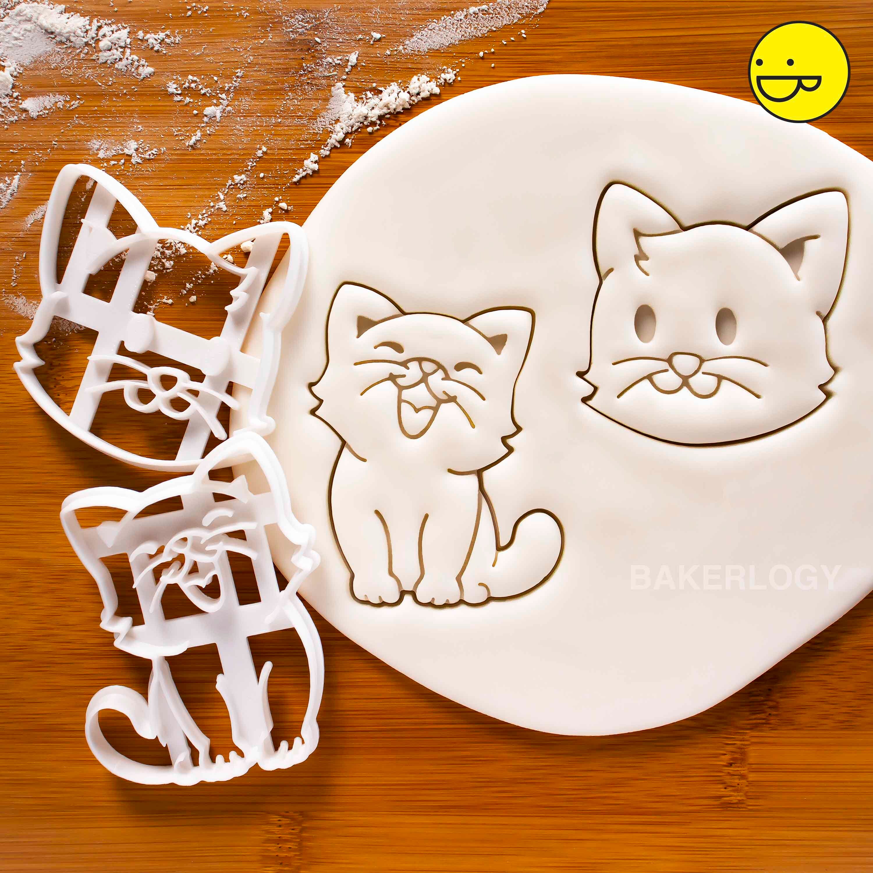 Cat Cookie Cutter Cute Happy Cat Theme Biscuit Cutters | Etsy UK