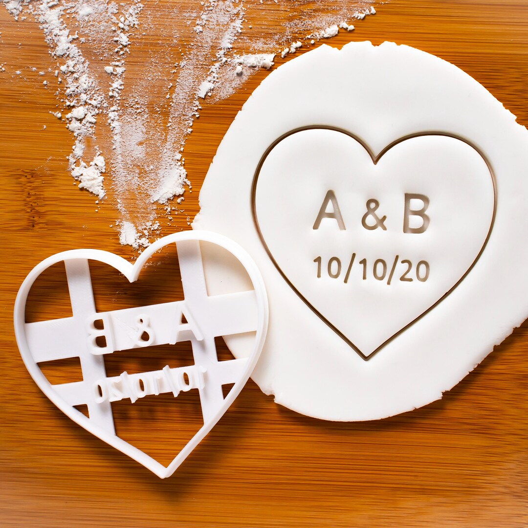 Custom Heart Cookie Cutter: Personalized Wedding Favor With Initials ...